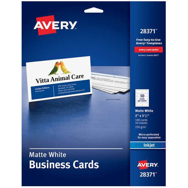 Avery 28371 2 X 3 1 2 Matte White Micro Perforated Edge Two Sided 