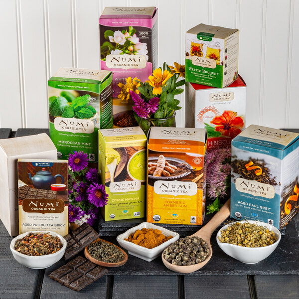 Numi Organic Decaf Ginger Lemon Tea Bags - 100/Case