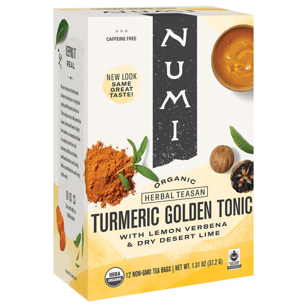 Numi Organic Golden Tonic Turmeric Tea Bags - 12/Box