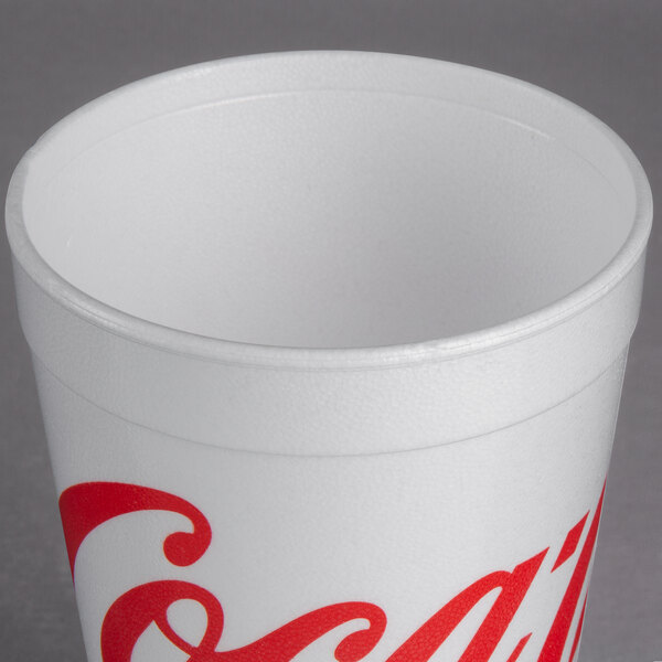 Dart 32AJ20C 32 oz. Coke® Foam Travel Cup - 400/Case