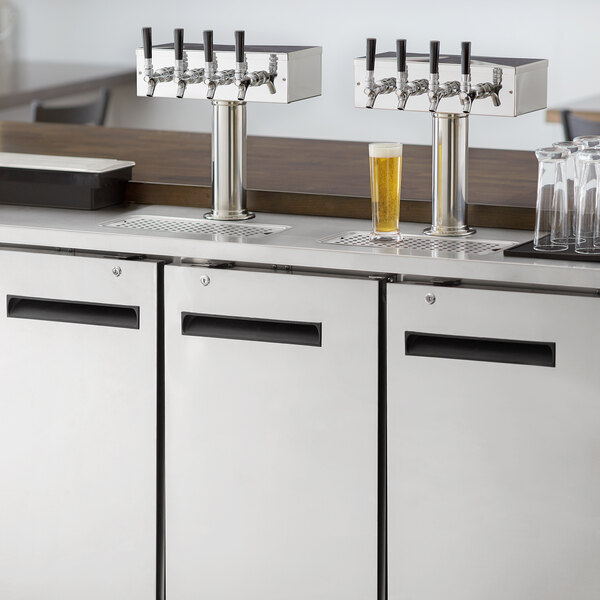 Avantco UDD-72-HC-S (2) Four Tap Kegerator Beer Dispenser - Stainless ...