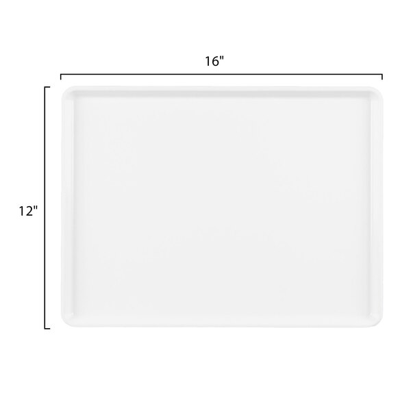 Cambro 1216D148 12" x 16" White Dietary Tray - 12/Case