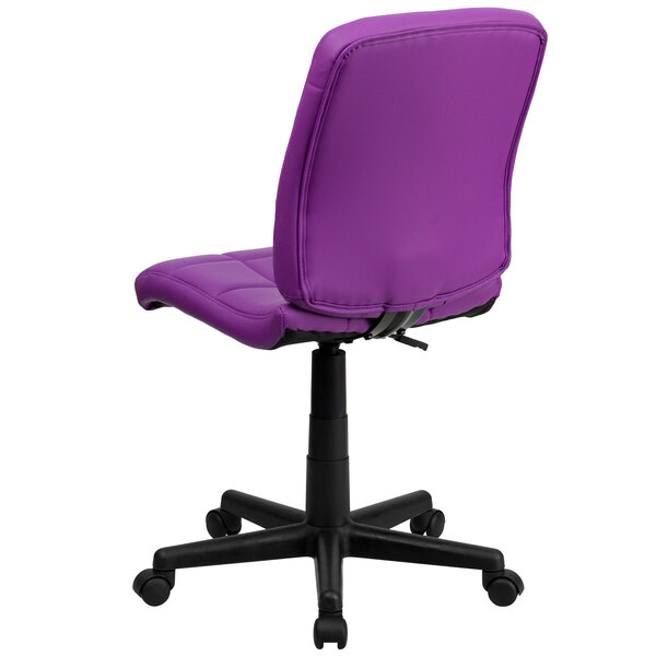 Flash Furniture GO-1691-1-PUR-GG Mid-Back Purple Quilted Vinyl Office ...