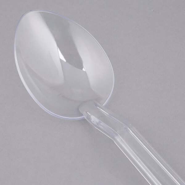 11" Clear Polycarbonate 1.5 oz. Solid Salad Bar / Buffet Spoon