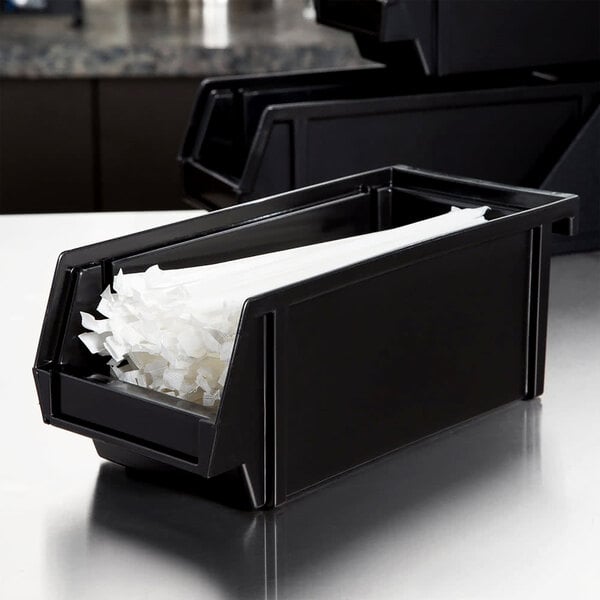 Vollrath 4806-06 Traex® Black Self-Serve 11 1/4" Condiment Bin