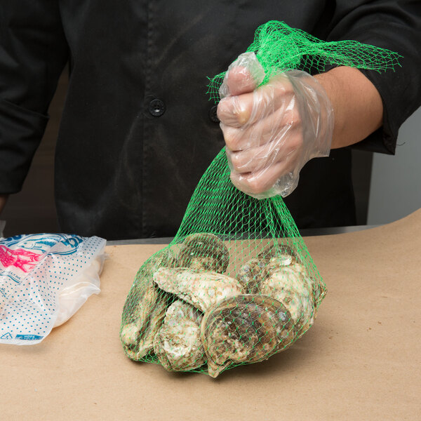 Royal Paper RMB1000C 24" Green Plastic Mesh Produce / Seafood Bag ...