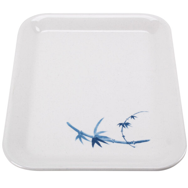 Thunder Group 0901BB Blue Bamboo 13 1/8" x 10 1/4" Melamine Small Tray ...