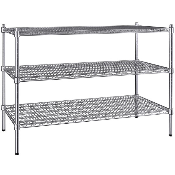 Regency 24" x 48" NSF Stainless Steel 3-Shelf Kit with 34" Posts
