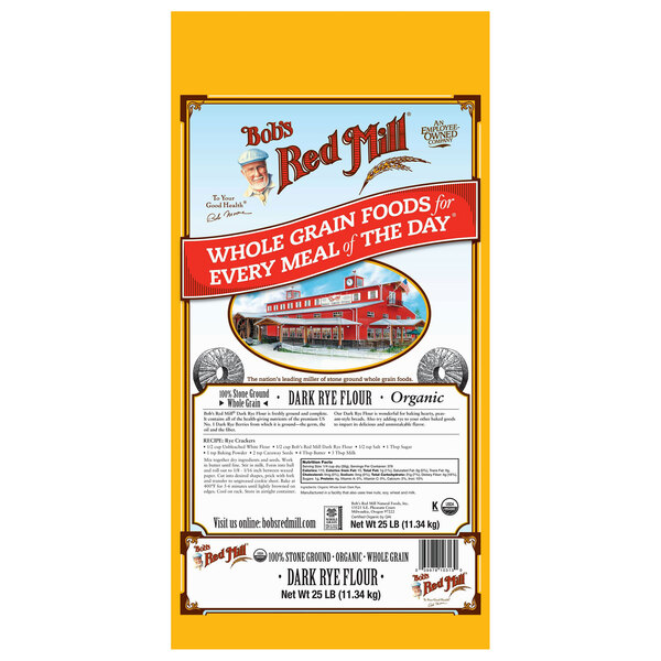 Bob's Red Mill 25 lb. Organic Dark Rye Flour