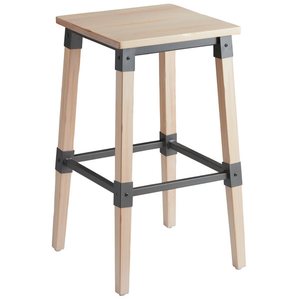 Lancaster Table & Seating Industrial Backless Bar Stool with Bleached ...
