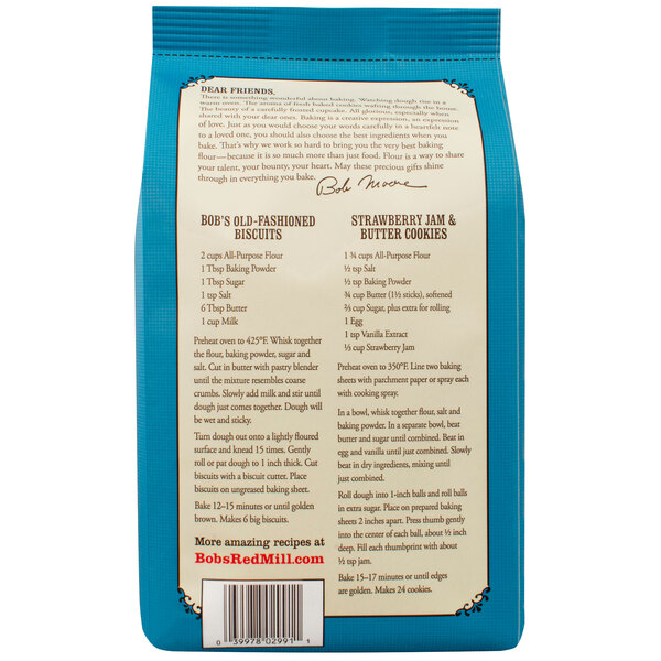 Bob's Red Mill 5 lb. Organic Unbleached All-Purpose Flour - 4/Case