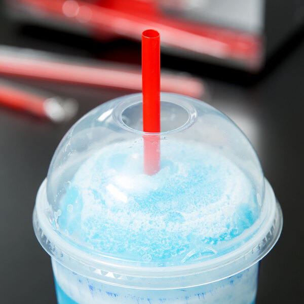 Choice 8" Super Jumbo Red Wrapped Spoon Straw - 300/Box