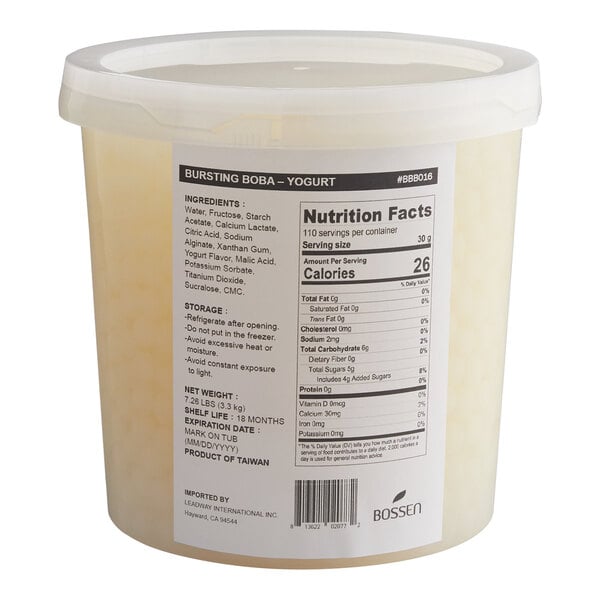 Bossen Yogurt Bursting Boba 7.04 lb. - 4/Case