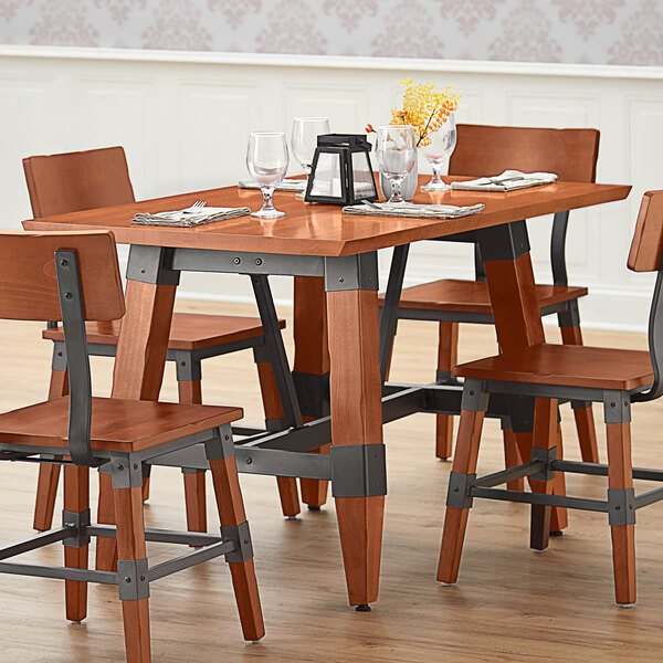 Lancaster Table & Seating Industrial Rustic Mahogany Finish Standard ...