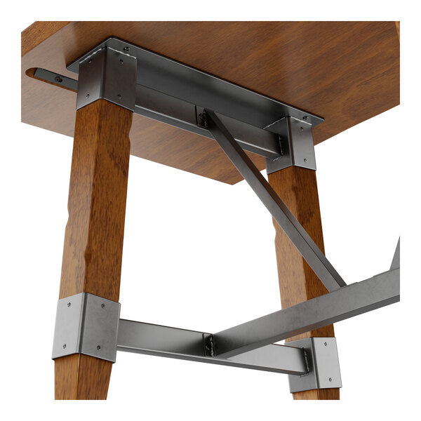 Lancaster Table & Seating Industrial Rustic Walnut Finish Bar Height ...