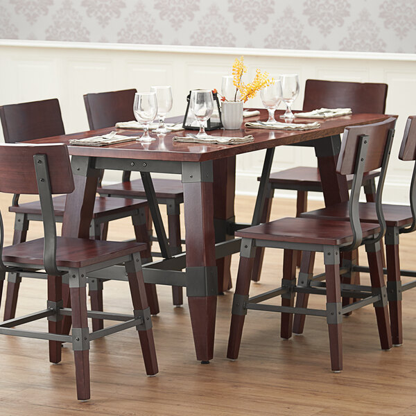 Lancaster Table & Seating 30" x 60" Solid Wood Live Edge Dining Height ...