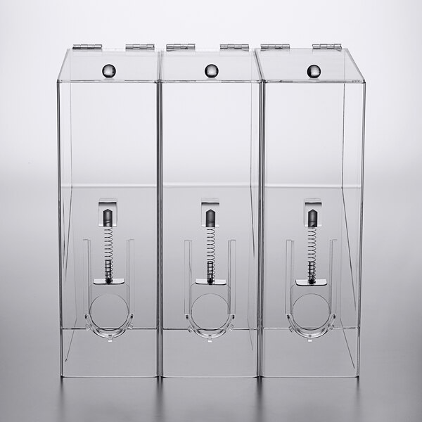 Choice 9 lb. Acrylic Dry Food / Coffee Bean Dispenser - 3/Pack