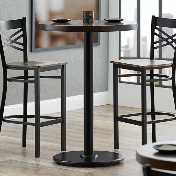 Lancaster Table & Seating Cast Iron 22" Bar Height Table Base with Self ...