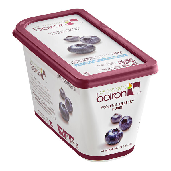 Les Vergers Boiron 2.2 lb. 100% Blueberry Puree - 6/Case