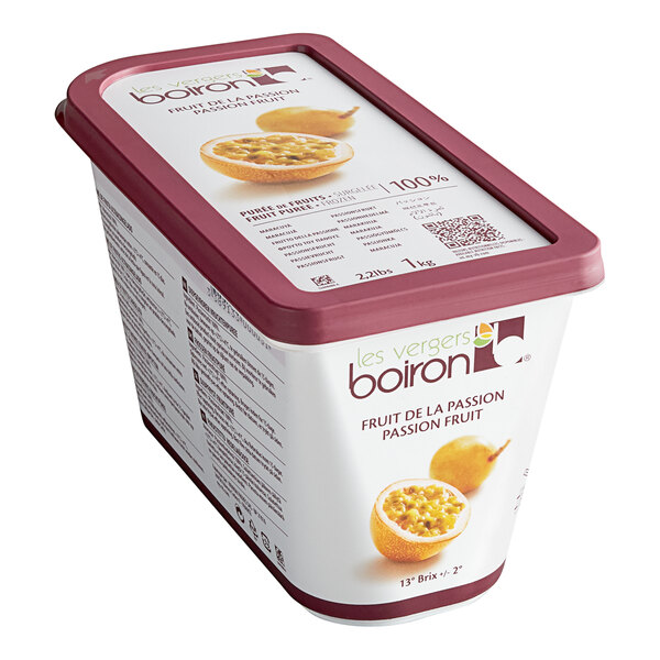 Les Vergers Boiron Passion Fruit 100% Fruit Puree 2.2 lb. - 6/Case
