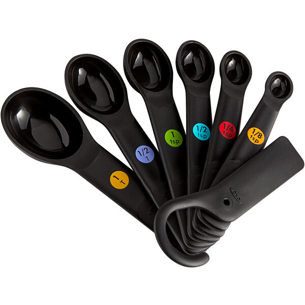 OXO 11110801 Good Grips 1 8 Tsp To 1 Tbsp 7 Piece Black Measuring