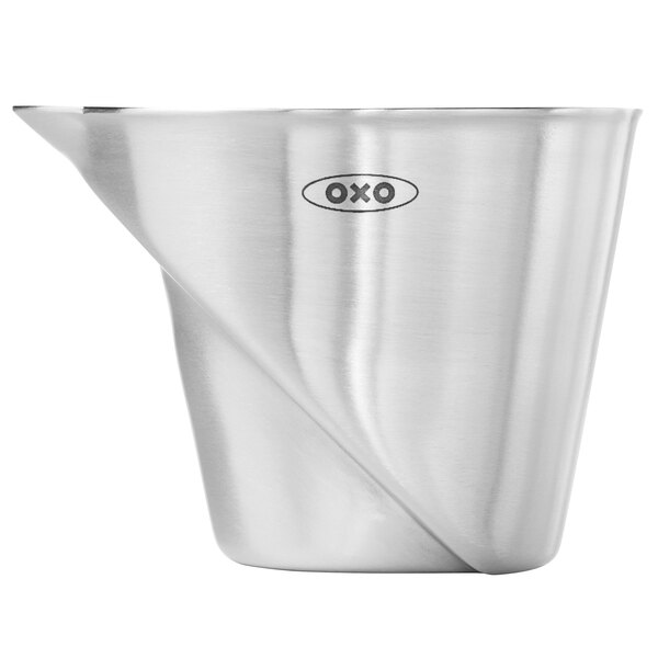 OXO 1233080 2 oz. (1/4 Cup) Stainless Steel Angled Measuring Cup / Jigger