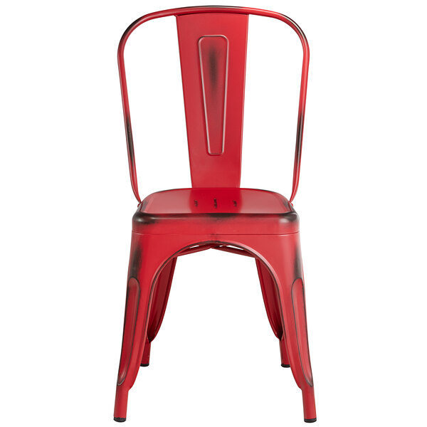 Lancaster Table & Seating Alloy Series Distressed Red Metal Indoor ...