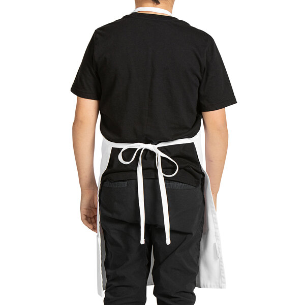 Uncommon Threads Youth Chef Bib Apron (White) - WebstaurantStore