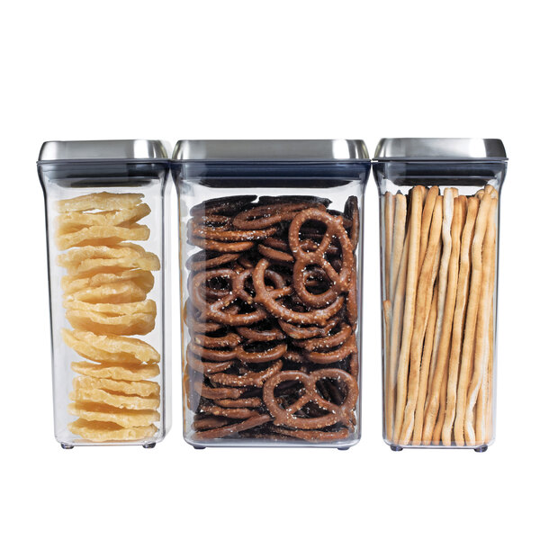 OXO 3106400 2.5 Qt. SteeL POP Rectangular Container with Stainless ...