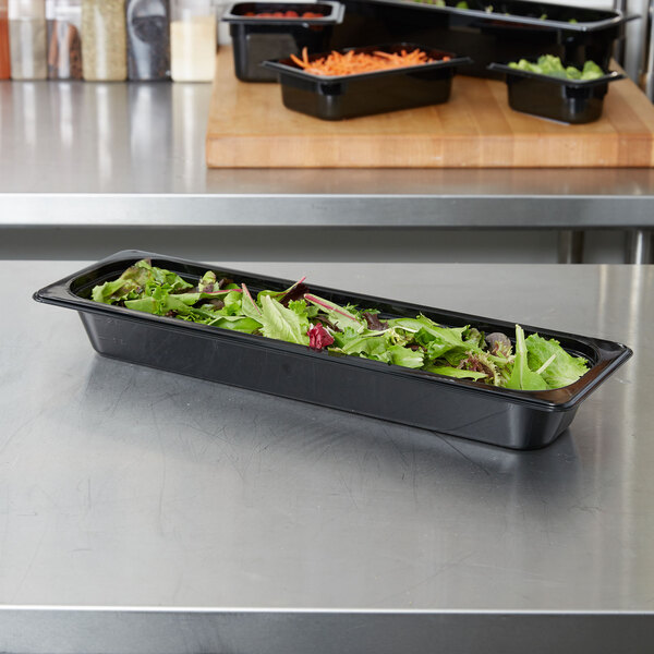 Cambro 22LPCW110 Camwear 1/2 Size Long Black Polycarbonate Food Pan - 2 ...