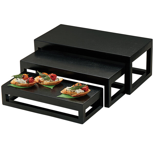 American Metalcraft AWRRP 3-Piece Black Wood Solid Frame Rectangular ...