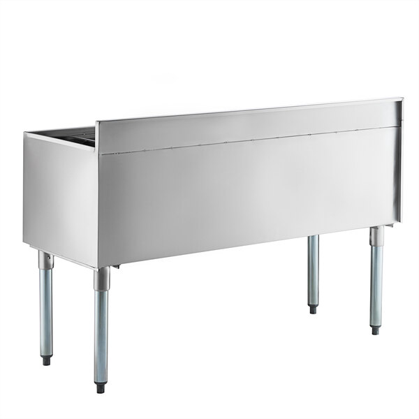Regency 21" x 48" Stainless Steel Underbar Ice Bin with Bottle Holders
