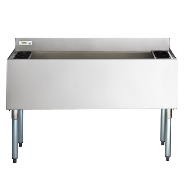 Regency 21" x 48" Stainless Steel Underbar Ice Bin with Bottle Holders