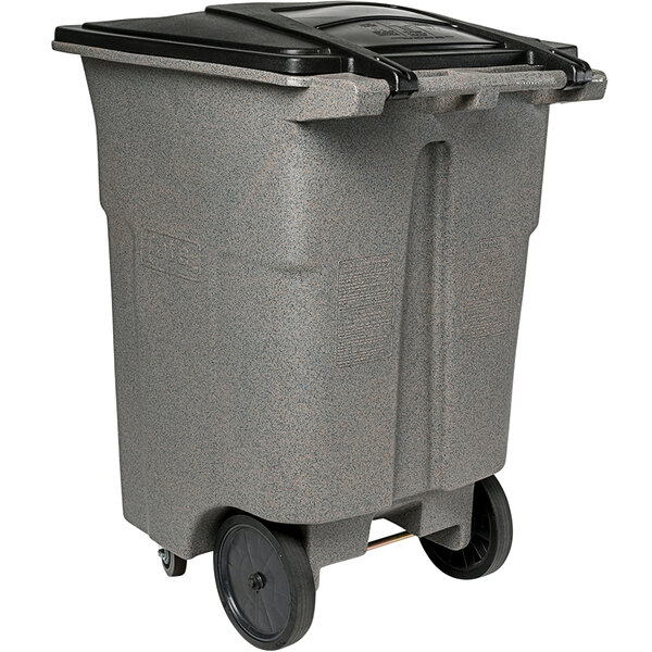 Toter ACC96-54689 96 Gallon Gray Rotational Molded Rollout Trash Can ...