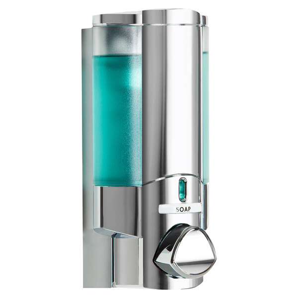 Dispenser Amenities 36144 Aviva 10 oz. Chrome Wall Mounted Locking Soap ...