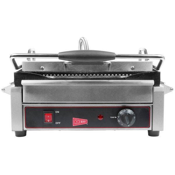 Cecilware SG1LG Single Plus Panini Sandwich Grill with Grooved Grill ...