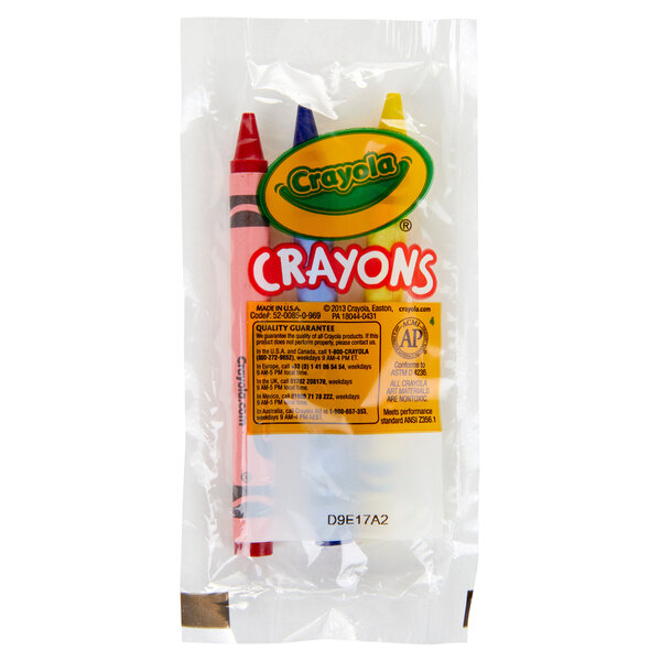 Crayola 520774 Classic 3-Count Assorted Crayons in Cello Wrap Pack ...