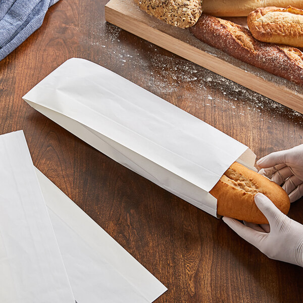 5 1/4" x 3 1/4" x 18" White Bread Bag - 1000/Case