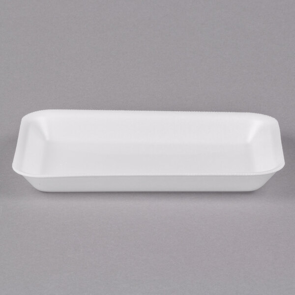 Genpak 1002 (#2) Foam Meat Tray White 8 1/4" x 5 3/4" x 1" - 500/Case