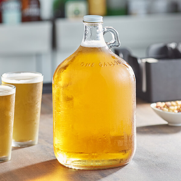 Acopa 128 oz. Clear Growlers w/ Caps (4/Case)