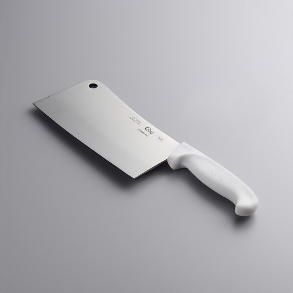 Choice 8" Stainless Steel Cleaver w/ White Handle