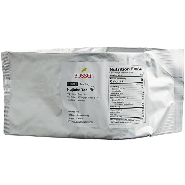 Bossen Hojicha Green Ground Tea Bags - 50/Pack