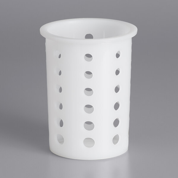 Vollrath 52643 White Perforated Plastic Flatware Cylinder