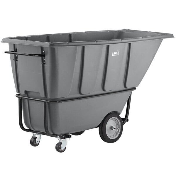 Lavex Industrial 1 Cubic Yard Gray Heavy-Duty Tilt Truck / Trash Cart ...