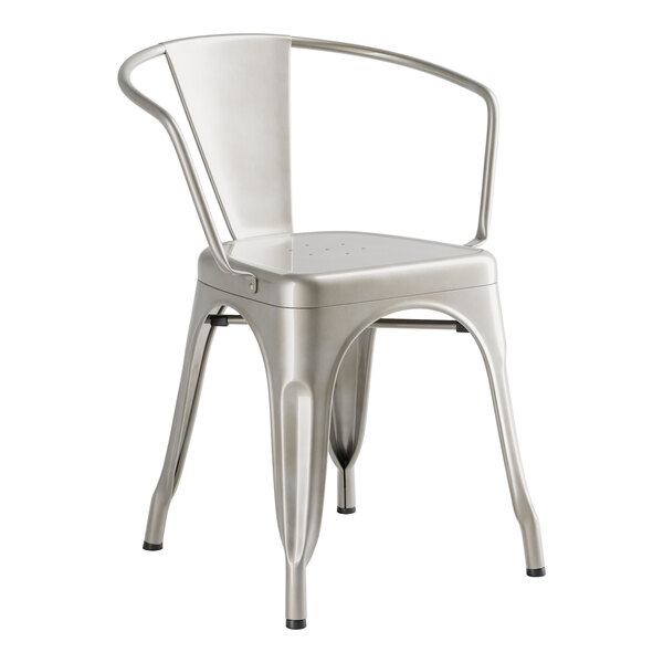 Lancaster Table & Seating Alloy Silver Indoor Arm Chair