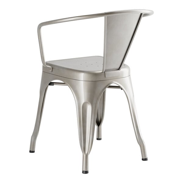 Lancaster Table & Seating Alloy Silver Indoor Arm Chair