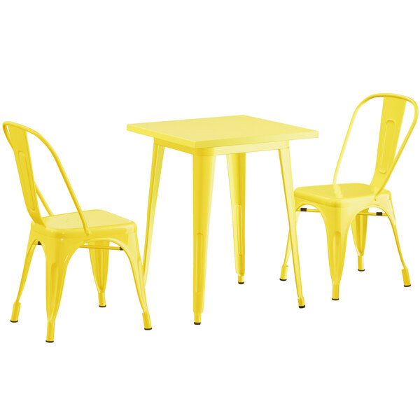 Lancaster Table & Seating Alloy Series 24" x 24" Yellow Dining Height ...