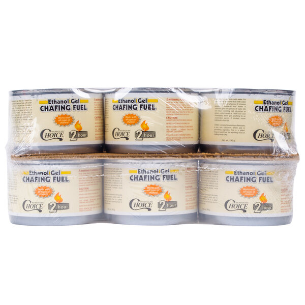 Choice Ethanol Gel Chafing Dish Fuel | 2 Hour Chafing Gel - 12 per Pack