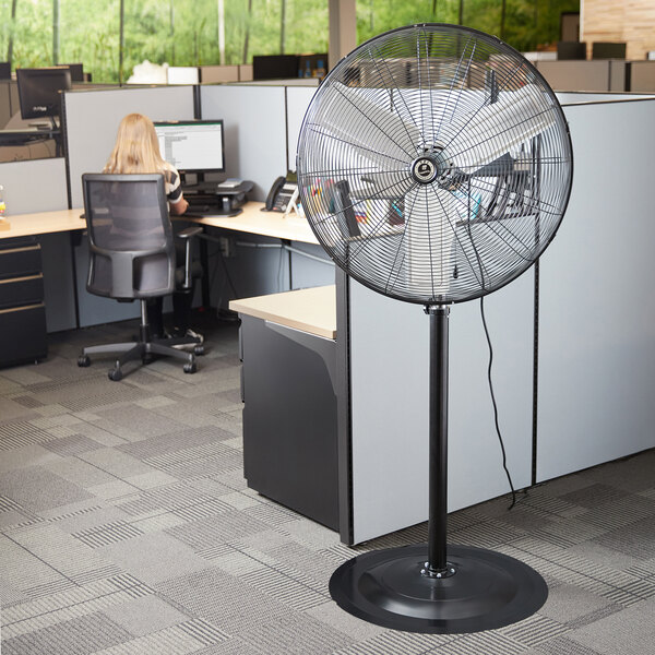 TPI CACU 30-P 30" Black 3-Speed Stationary Pedestal Fan with Adjustable ...