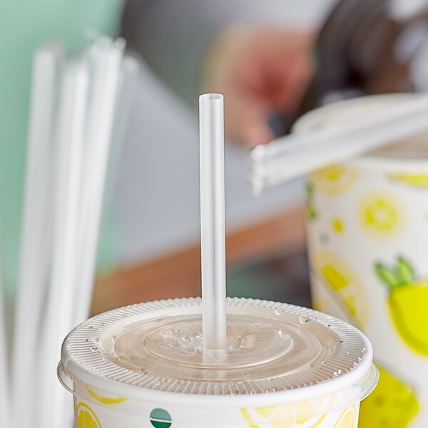 10 1/4" Giant Translucent Wrapped Straw - 2000/Case